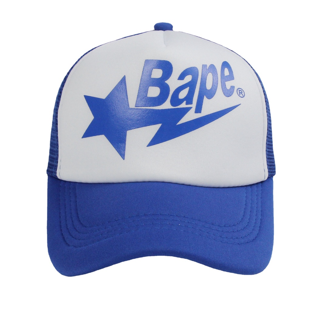 Mũ lưới in chữ Bape nam thời trang ngoài trời bóng râm xe tải mũ bóng ...