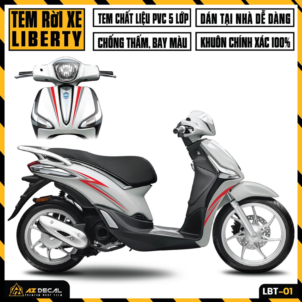 Tem Liberty 125 Thiết Kế Tem Chỉ | LBT-01 | Decal Dán Xe Máy Liberty Đỏ ...