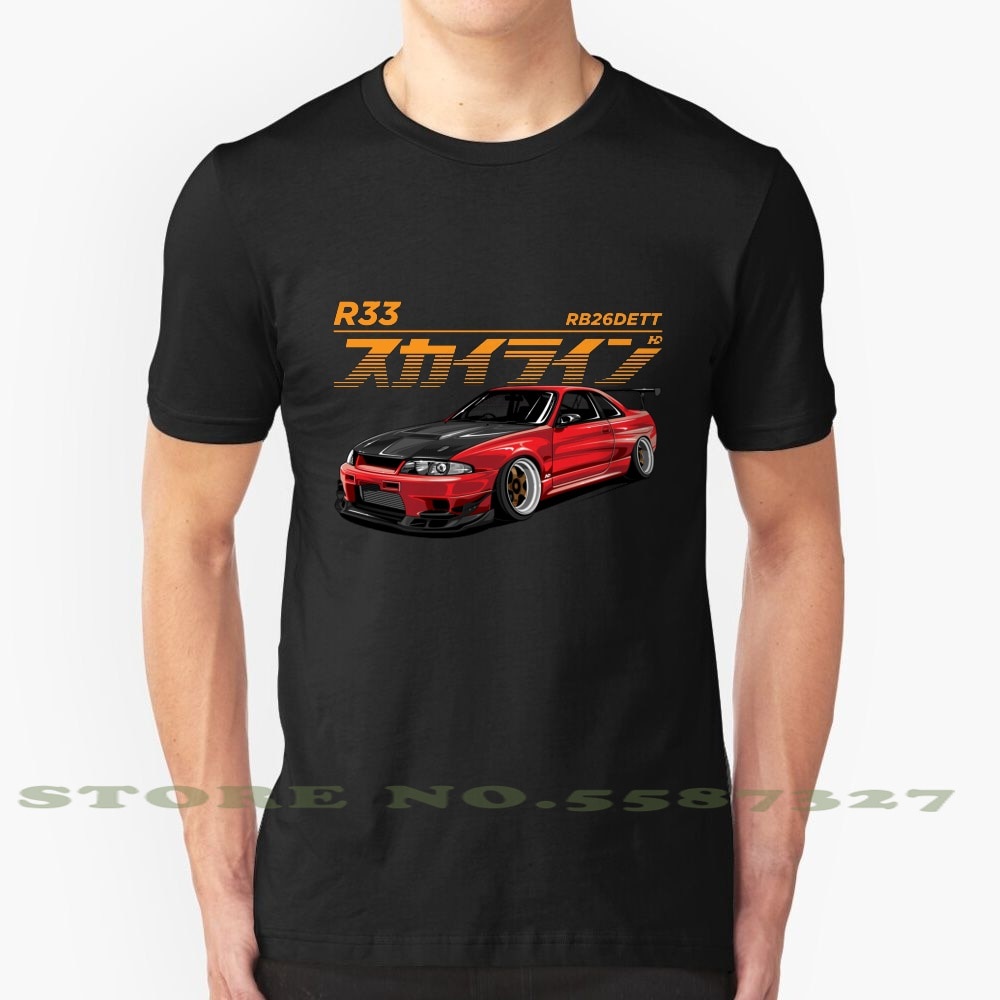 Áo thun nam mới Skyline R33 Vintage s Nissan Skyline Gtr R33 Bnr33 Rb26 ...