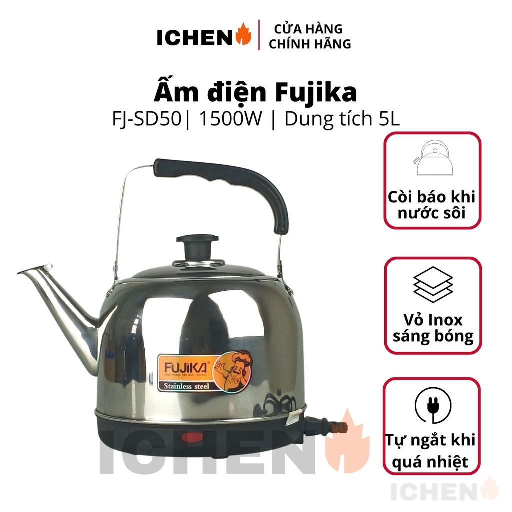 Bình đun siêu tốc 5 Lít, ấm siêu tốc Fujika FJ-SD50 bền đẹp, nấu nước ...