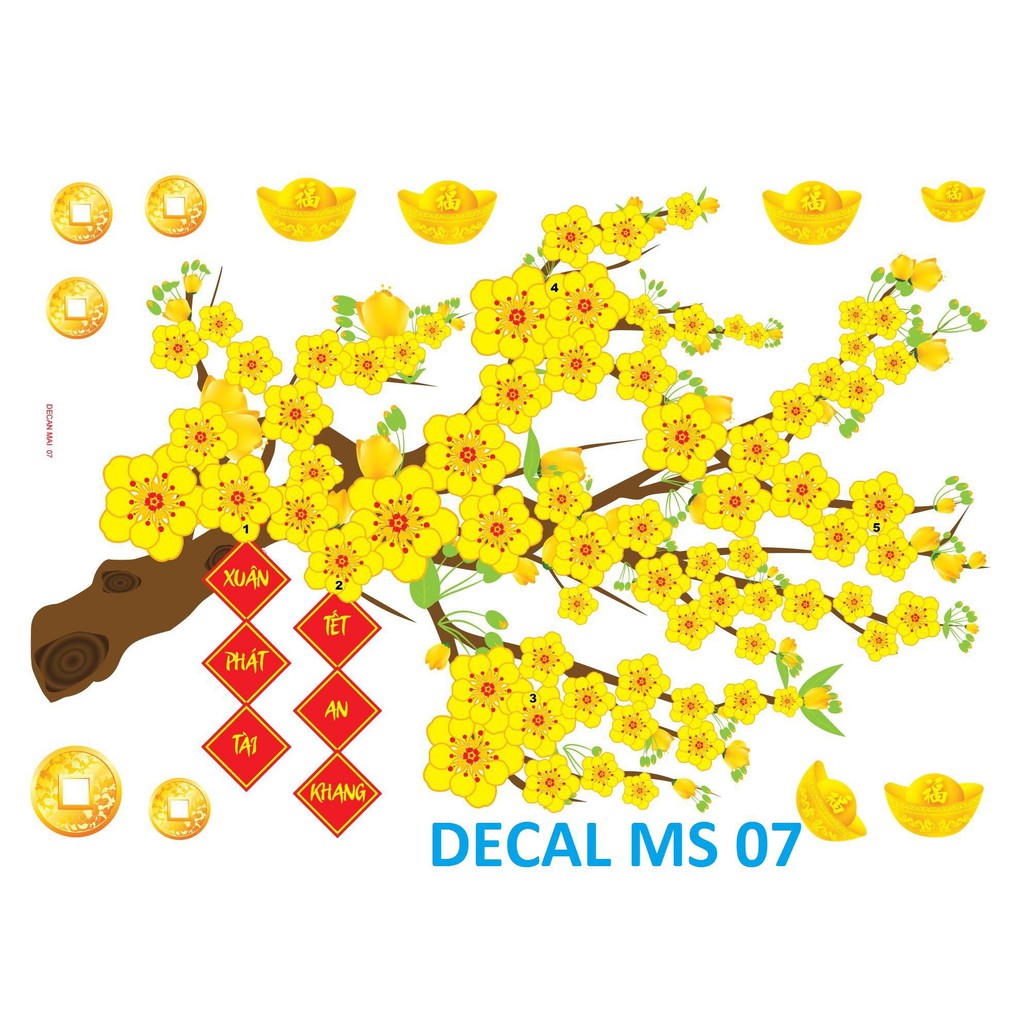 Decal hoa mai trang trí tết | Shopee Việt Nam