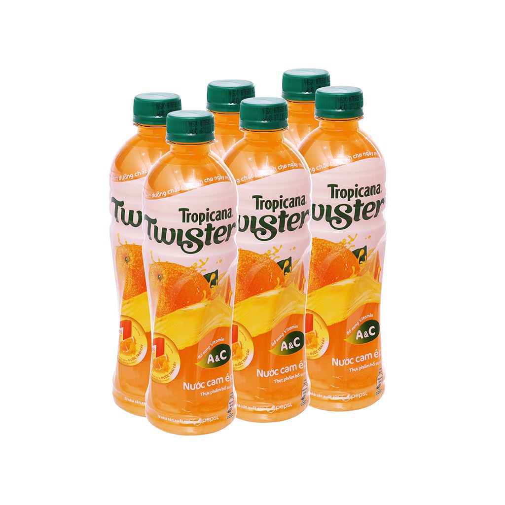 Lốc 6 chai Nước ép Cam Twister chai 350ml | Shopee Việt Nam