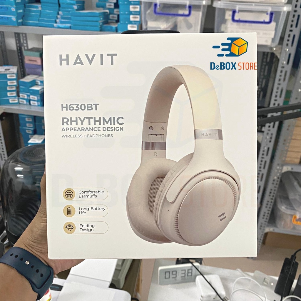 Tai Nghe Bluetooth Headphone HAVIT H630BT, Driver 40mm, BT 5.3, Gập Tiện Lợi, Nghe Đến 36H ...
