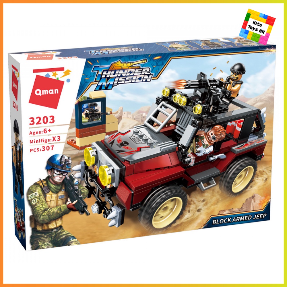 Bộ Đồ Chơi Lego Lắp Ráp Mô Hình Qman 3203 Xe Quân Sự Jeep 307 Chi Tiết 2 Minifigures Cho Trẻ Từ ...