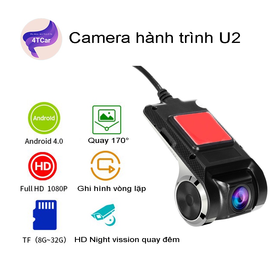 Camera Hành Trình u2 ô tô dành cho màn android 1080 có ADAS, GPS, Lưu ...