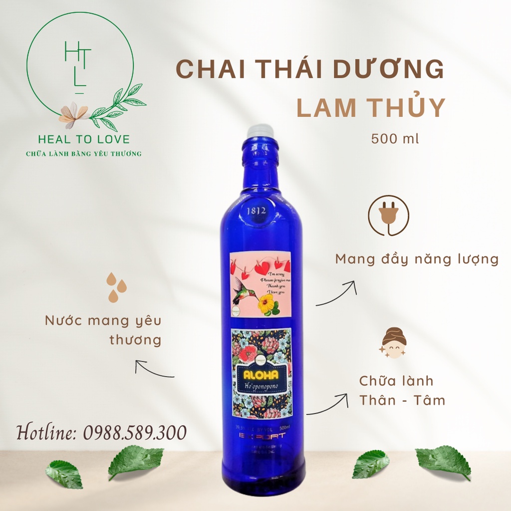Chai Thái Dương Lam Thuỷ - Chai Thuỷ Tinh Xanh Dương 500ml | Shopee ...