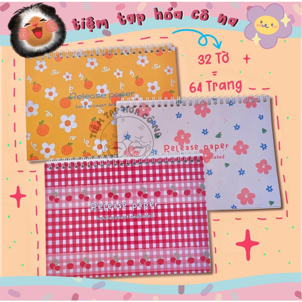 Sổ chiết và lưu trữ sticker size A5 64 trang - Sổ lò xo dễ thương - Sổ ...