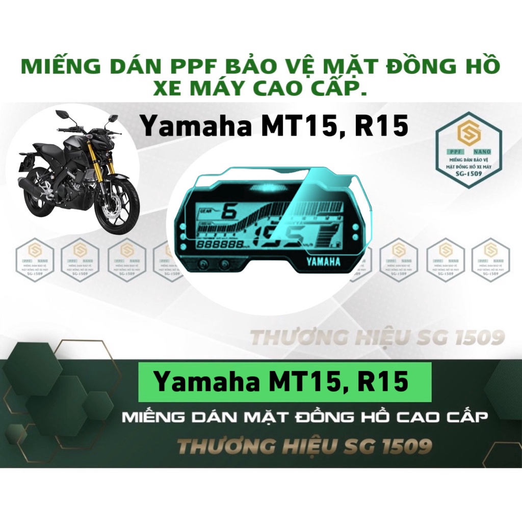 MIẾNG DÁN MẶT ĐỒNG HỒ XE YAMAHA R15, MT15, PPF CAO CẤP R15, MT15 ...