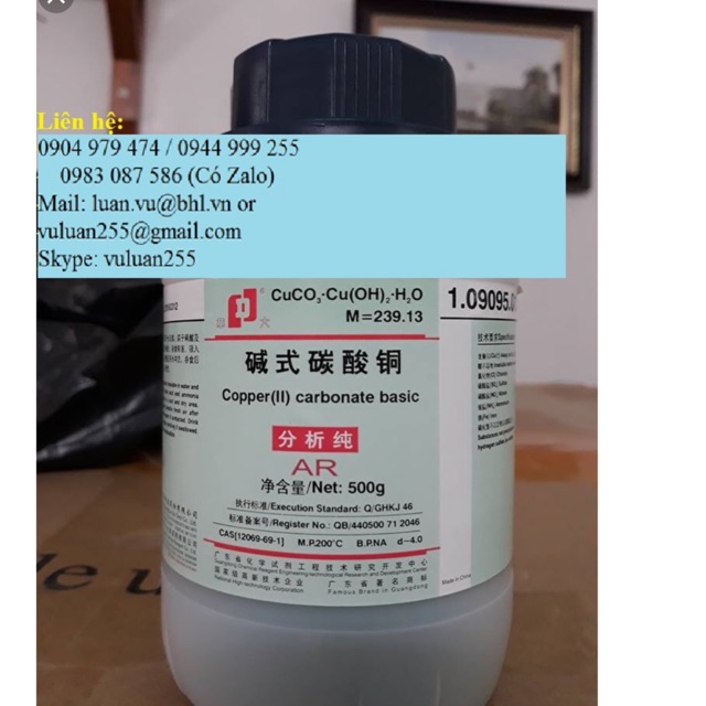 Copper carbonate CuCO3 đồng cacbonat lọ 500g | Shopee Việt Nam
