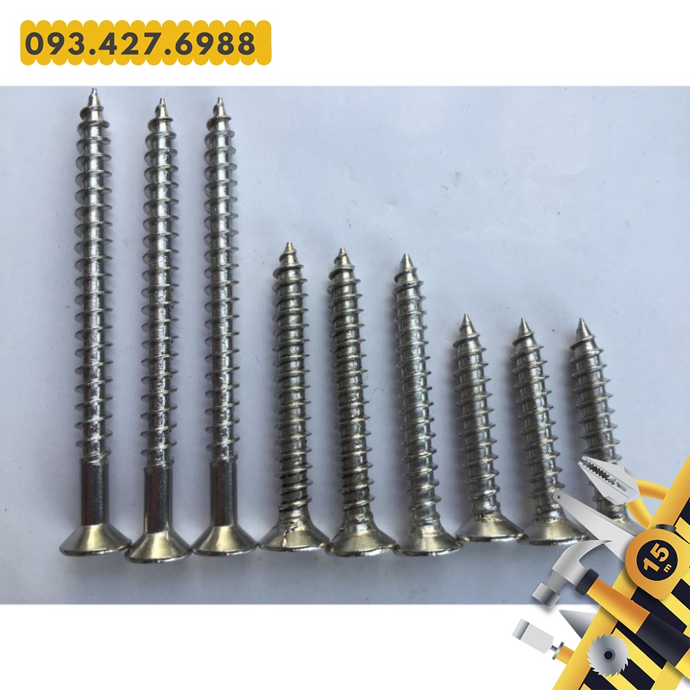 Vít Chìm Inox 304 ⚜️ Vít Bắt Gỗ, Tắc Kê Nhựa (gói 100gr) | Shopee Việt Nam