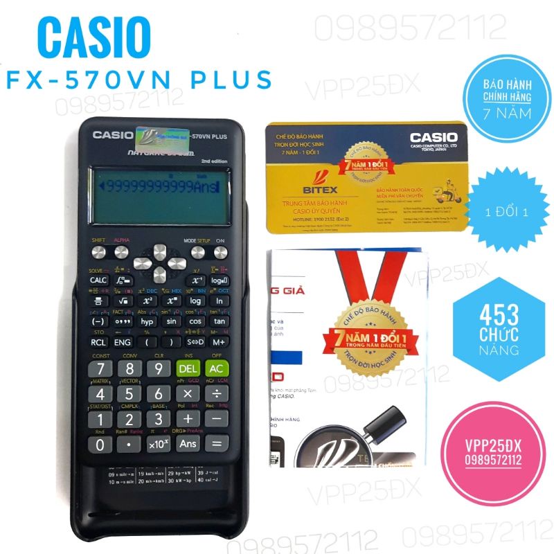 Máy tính học sinh casio FX-570VN plus Chính Hãng (Bảo hành 7 năm ...