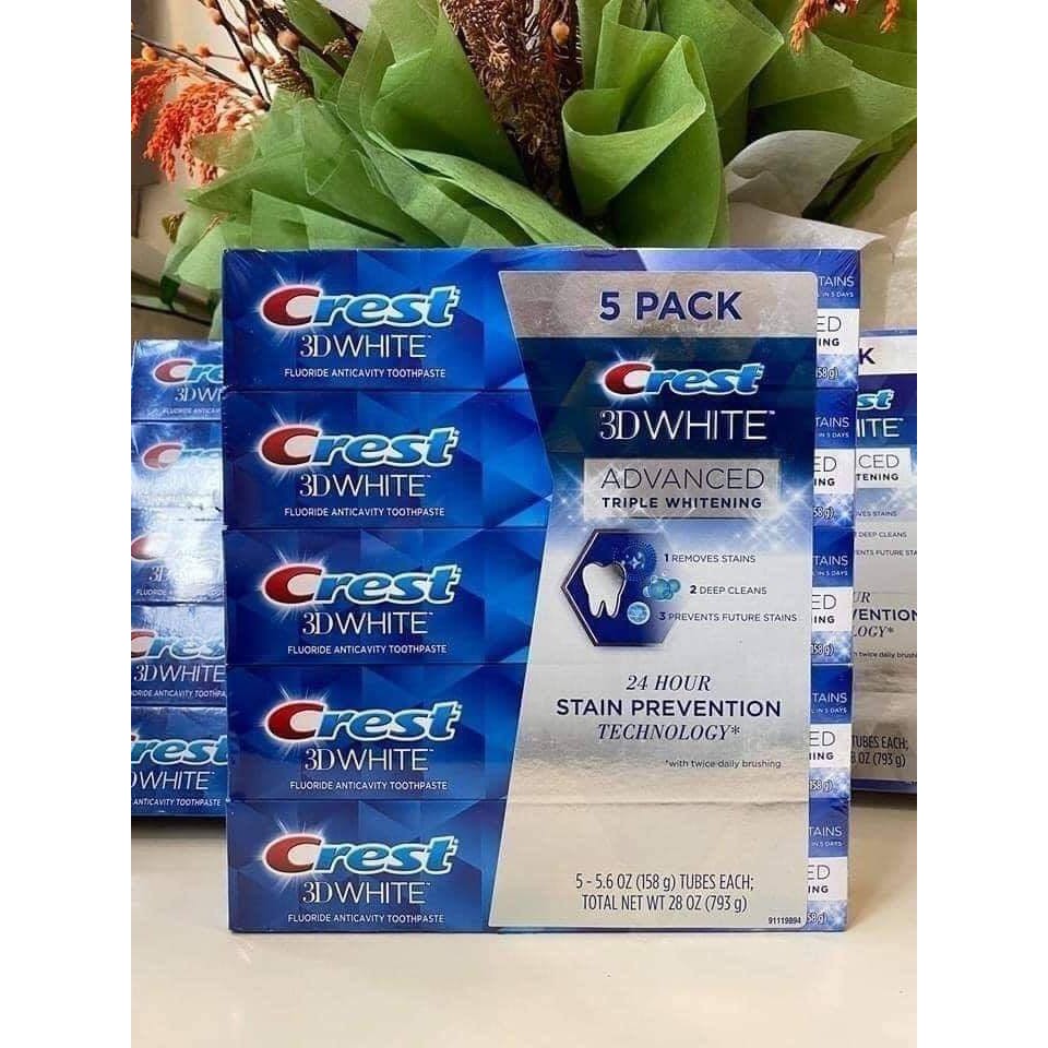Kem đánh răng Crest 3D White Advanced Triple Whitening 147Gr | Shopee ...