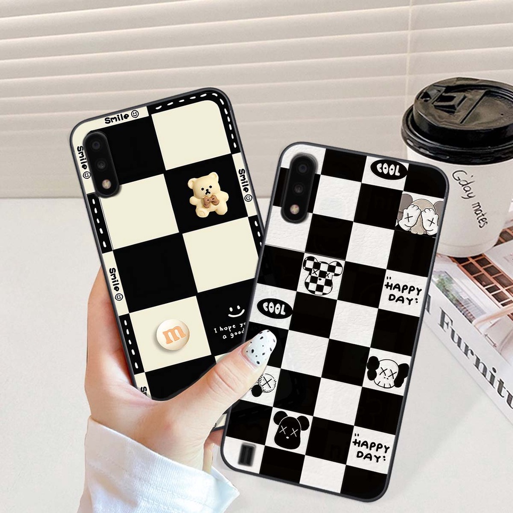 Ốp Samsung A01 / A02 gấu Bear rick caro vuông thời trang siêu đẹp ...