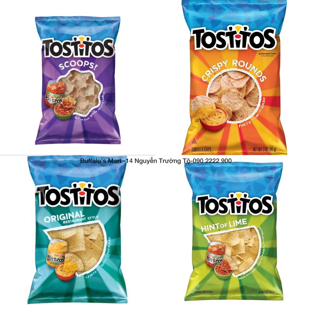 [Hàng Mỹ]Snacks khoai tây chiên Tostitos Scoops,Hint of lime,Crispy ...