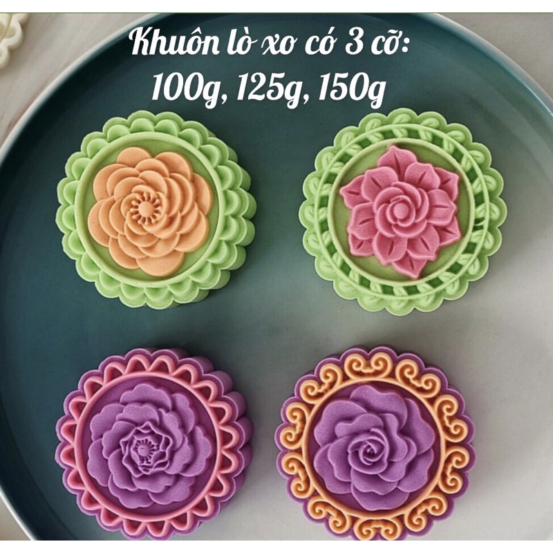 khuôn trung thu tròn, hoa hồng 4 mặt 100g, 125g, 150g | Shopee Việt Nam