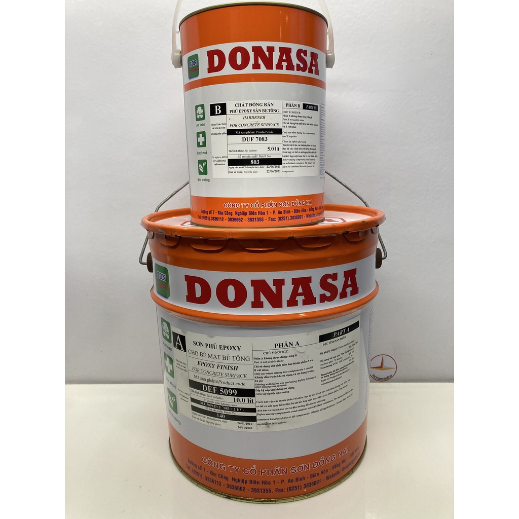 Sơn Sàn Bê Tông Epoxy DONASA Màu Trắng Mờ 5099 (15L/bộ) | Shopee Việt Nam