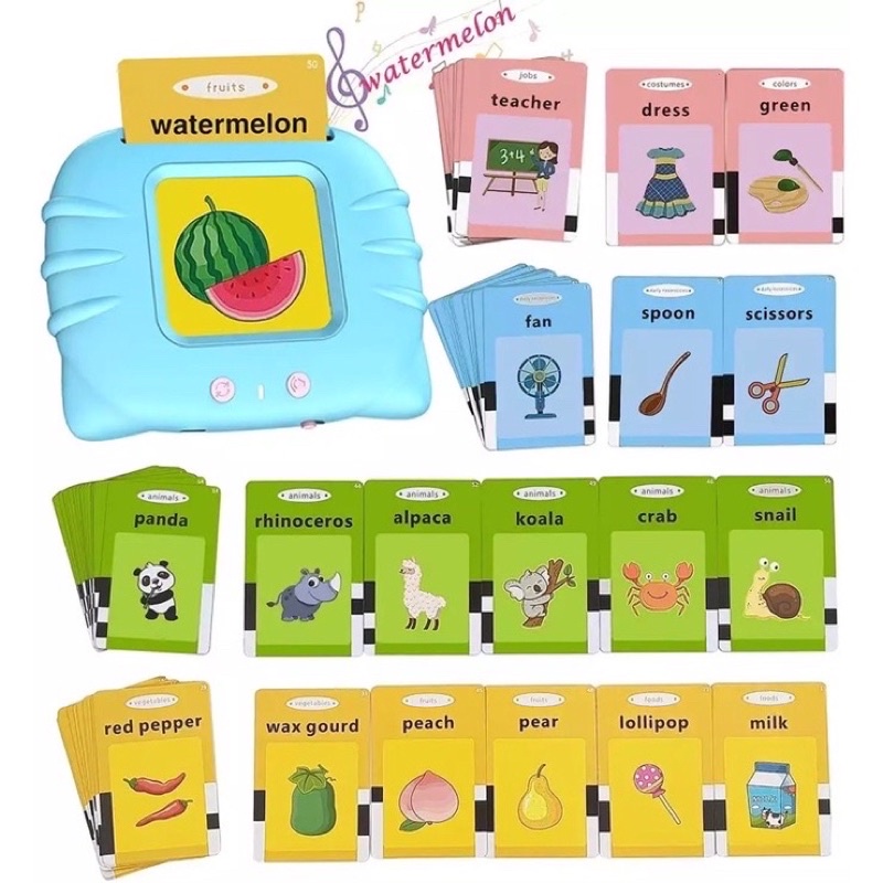 Flashcard, Máy đọc flashcard tiếng anh 112 thẻ, 224 từ vựng tiếng anh ...