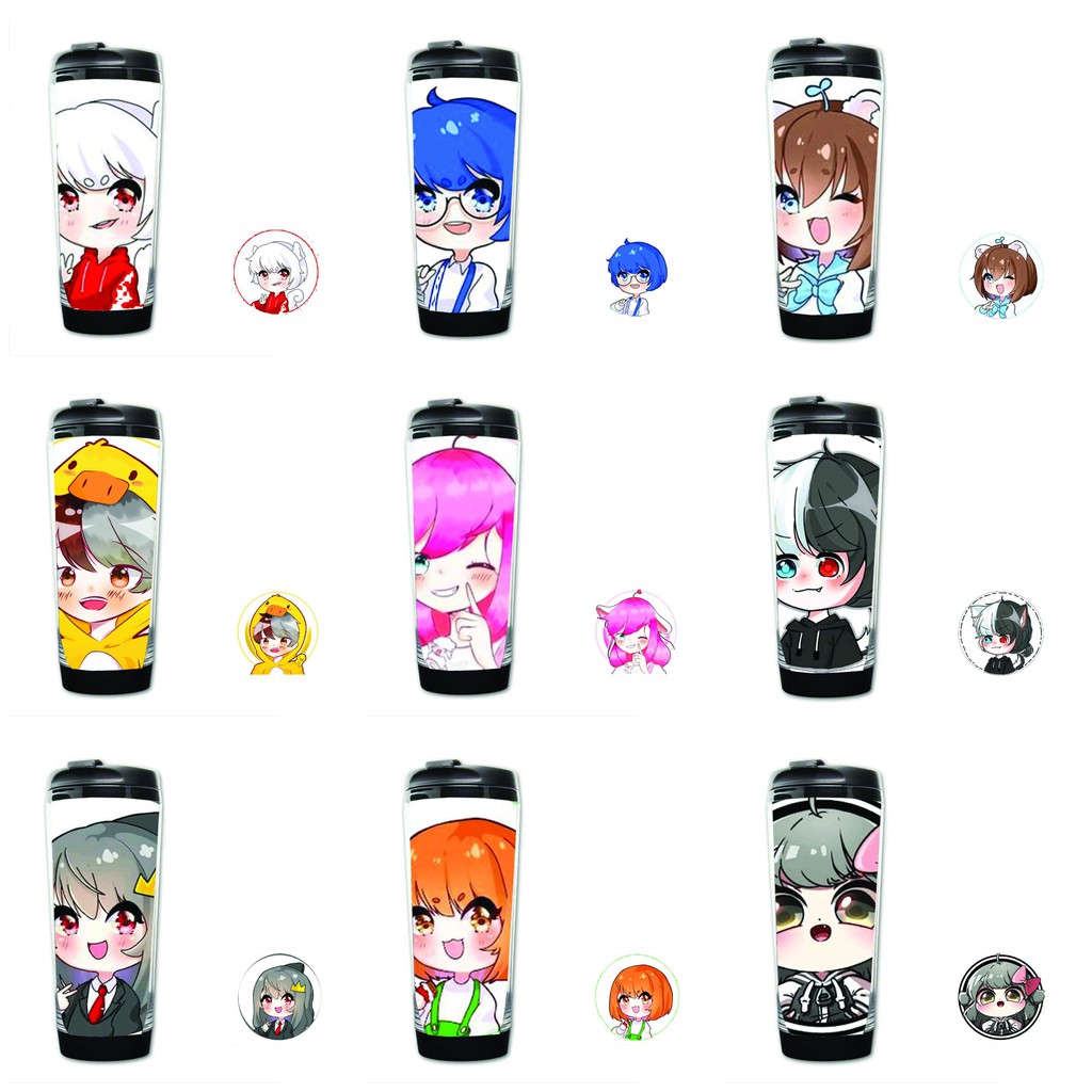 Bình nhựa đựng nước in hình HERO TEAM Simmy Phong cận Siro Mr Vịt Sammy ...