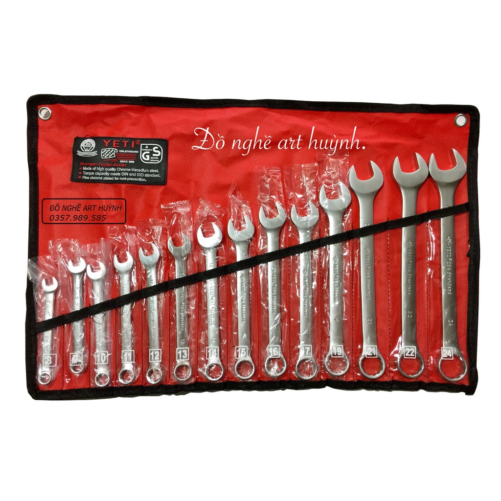 Bộ cờ lê Yeti USA 14 chi tiết 8-24mm ( khoá vòng miệng) | Shopee Việt Nam