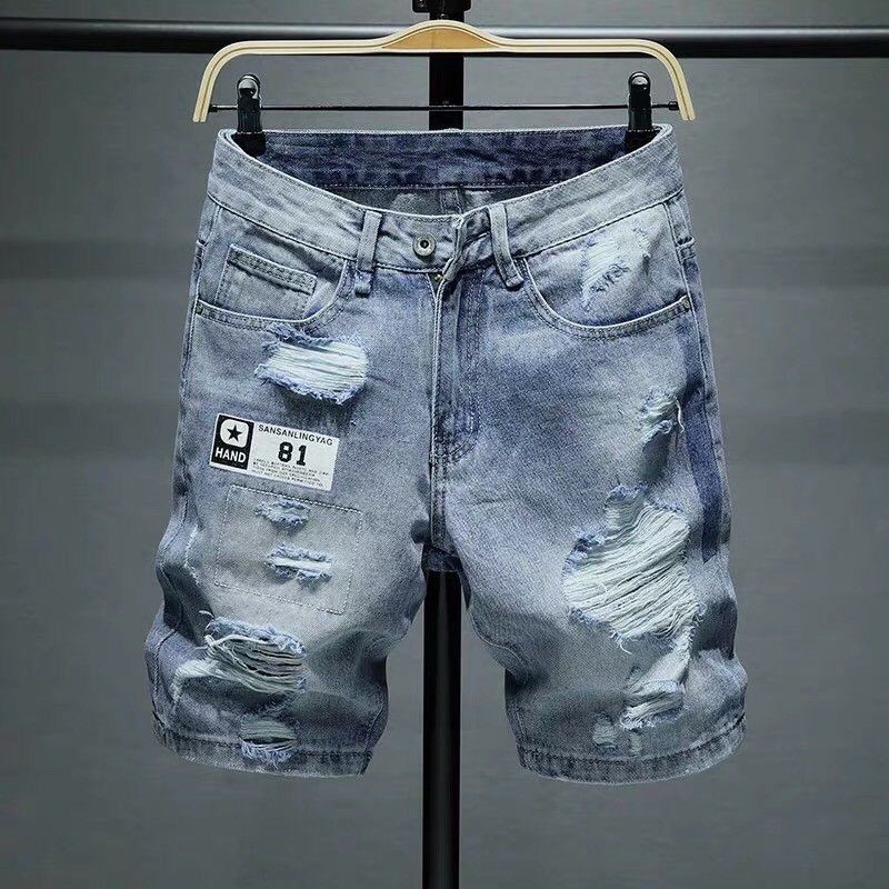 QUẦNSHORT Nam Jean Quần Shot Nam Thể Thao Jean Rách Phong Cách Hàn ...