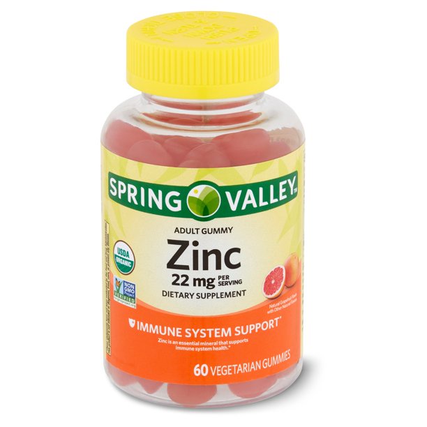 Kẹo nhai Spring Valley Zinc 22mg Organic Vegetarian Gummies bổ sung kẽm ...
