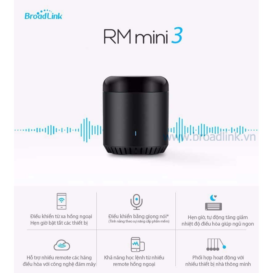 Thiết bị điều khiển hồng ngoại thông minh Broadlink RM mini 3 (bản nội ...