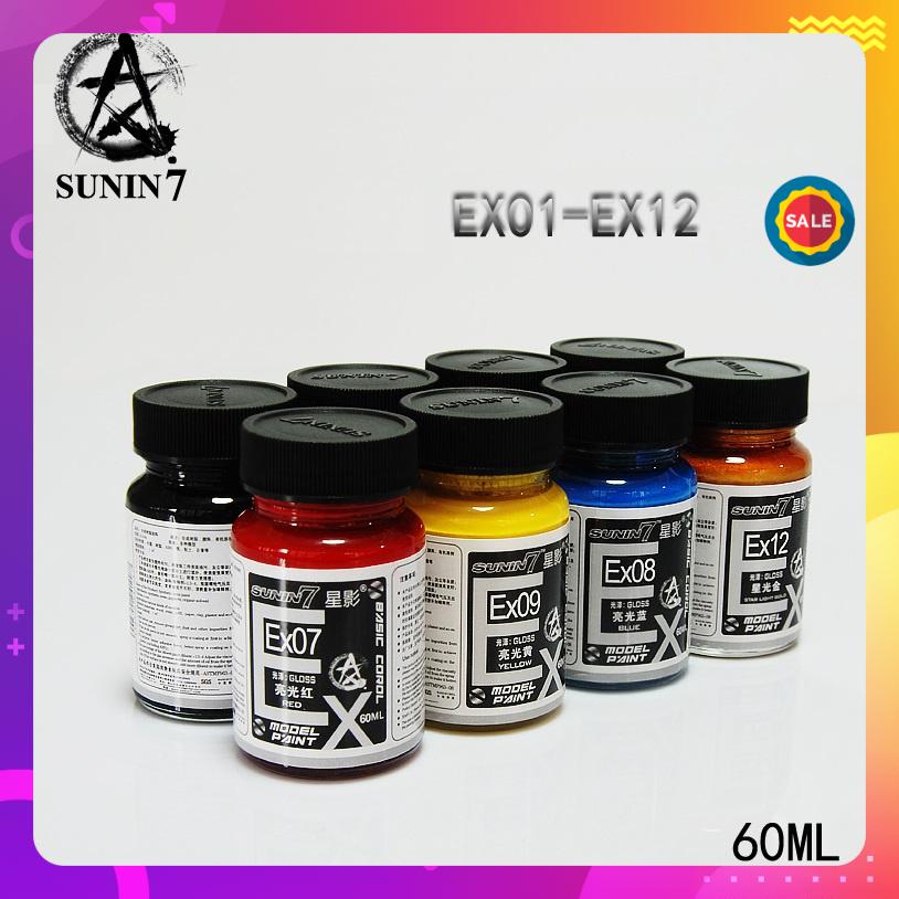 Sơn màu cơ bản có hiệu ứng bóng/mờ EX01-EX12 60ml lacquer Sunin 7 - Sơn Mô Hình | Shopee Việt Nam