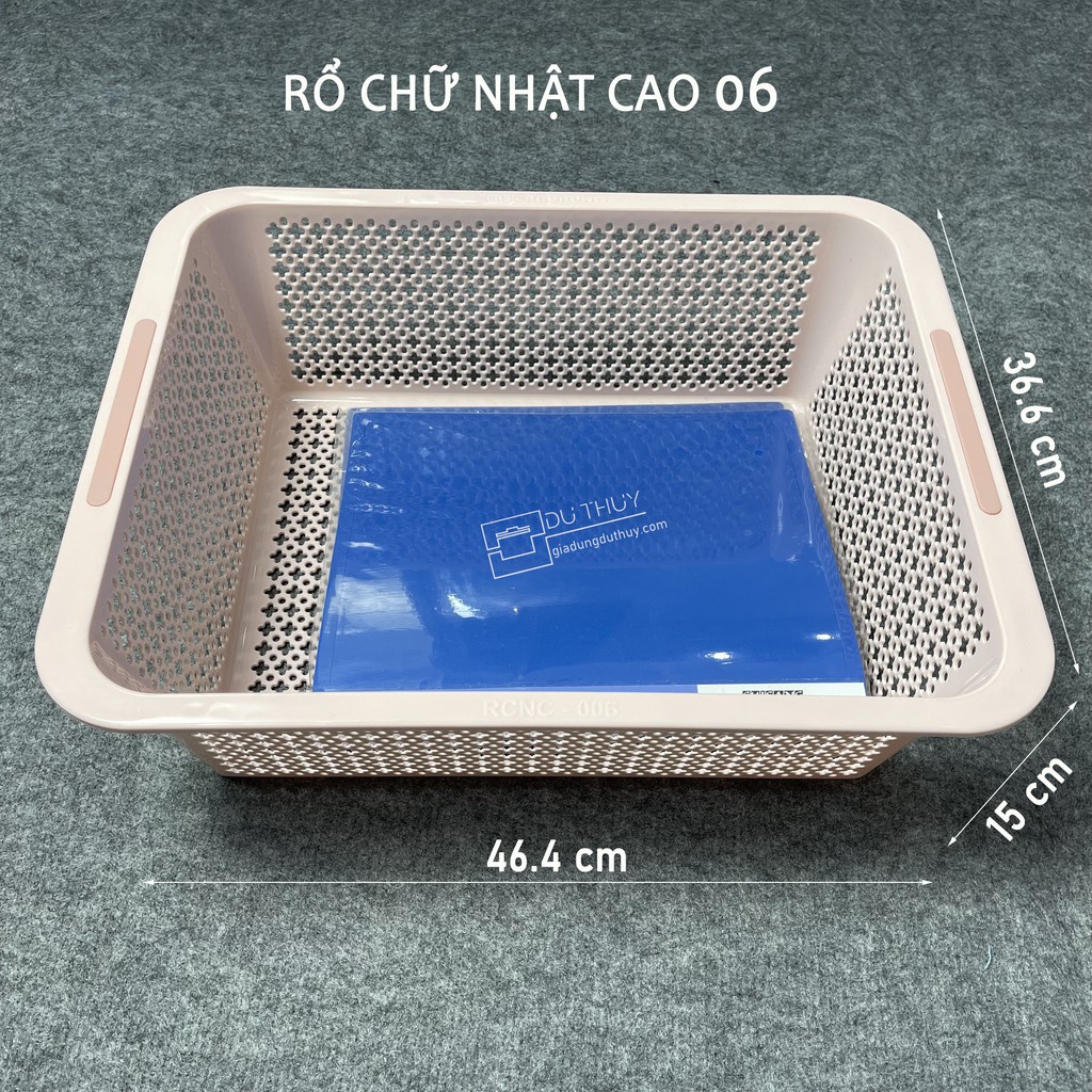 Rổ nhựa chữ nhật cao cấp màu pastel Hàn Quốc, nhựa nguyên sinh kháng ...