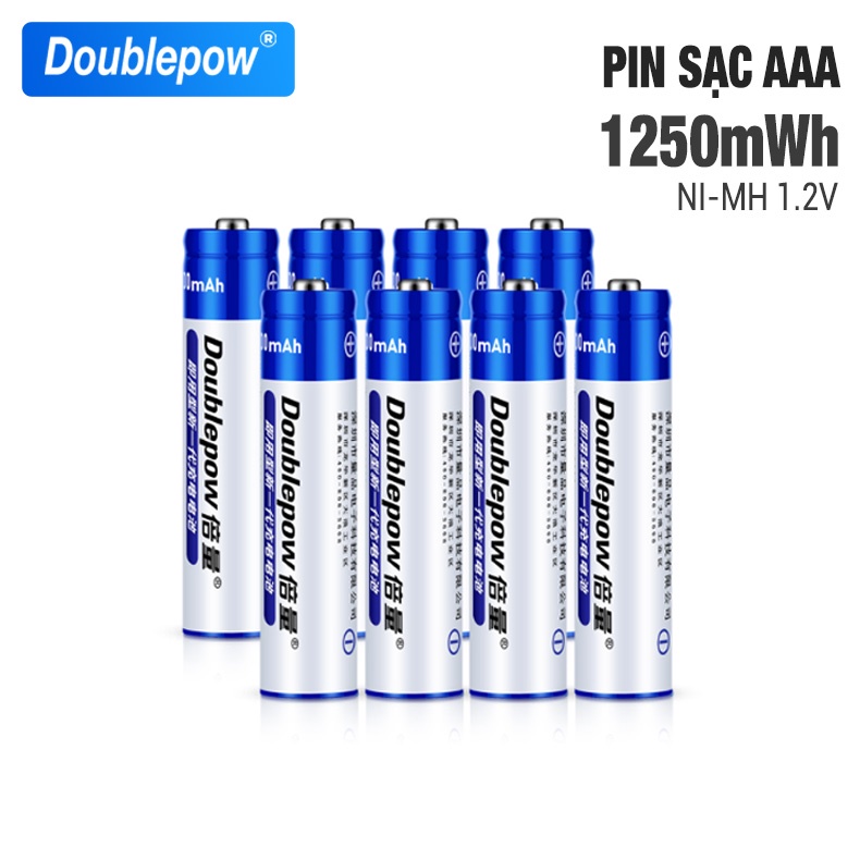 Pin sạc AAA bộ pin sạc AAA 1250mah 1100mah 900mah 300mah Doublepow ...