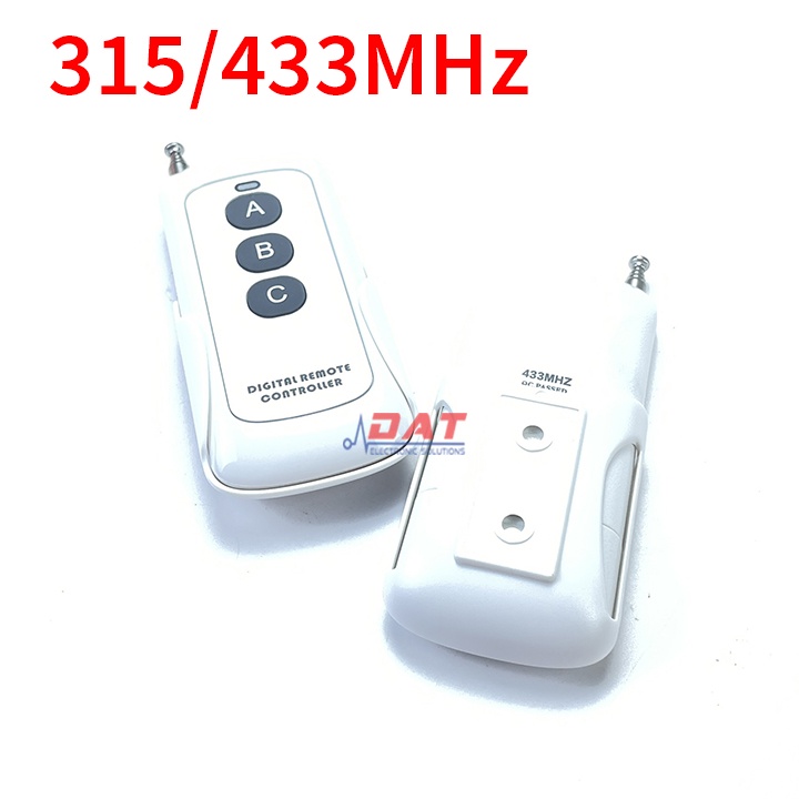 Remote RF 3 Nút ABC 300 Mét Kèm Đế - 315MHz 433MHz | Shopee Việt Nam
