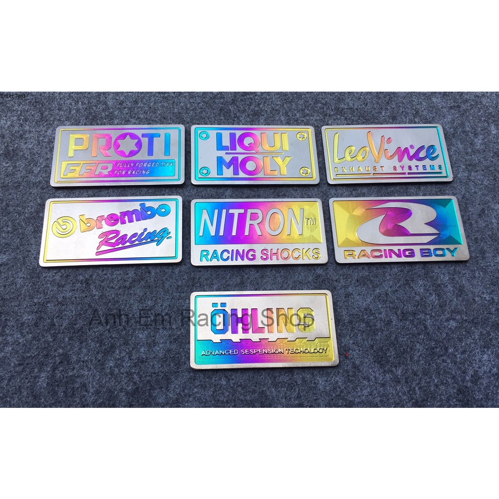 Tem Titan Loại Lớn Gắn Mọi dòng xe (titan 100%) Dán Bình Nước Phụ Siêu ...