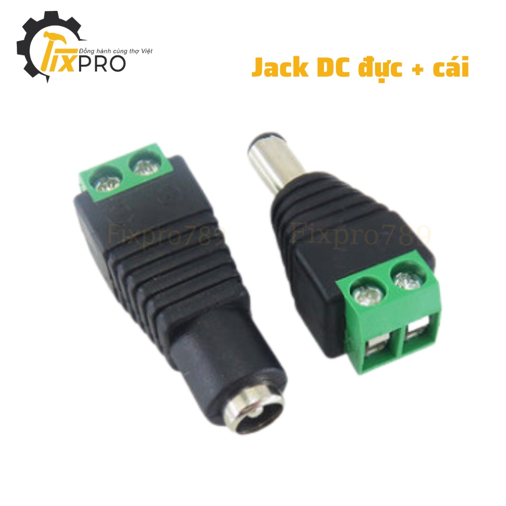 Jack nguồn DC đầu đực, cái 5.5x2.5mm, 5.5x2.1mm đấu dây dùng vít ...