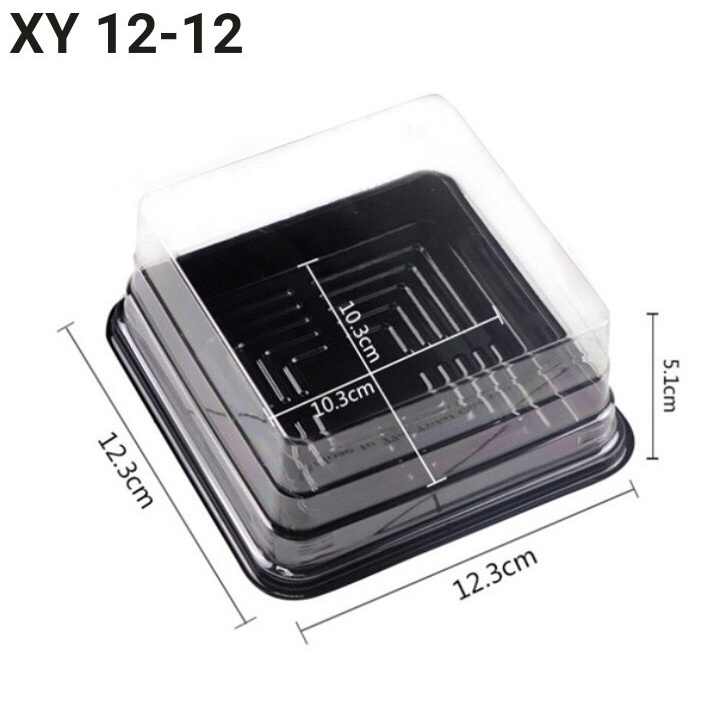 Hộp nhựa vuông đế đen đựng bánh XY12-12 | Shopee Việt Nam