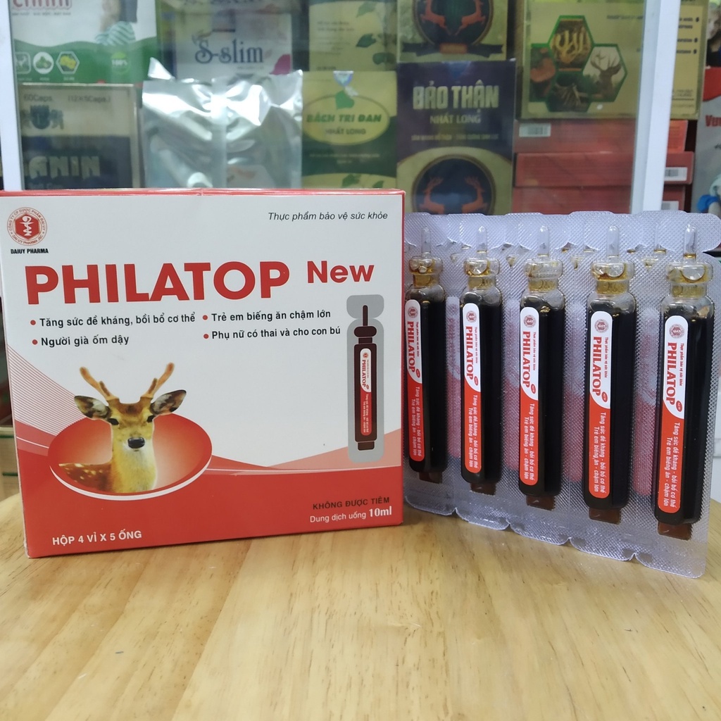PHILATOP NEW Ống Nhựa - Đạm, Thymomodulin, Acid Folic - Hộp 20 ống ...