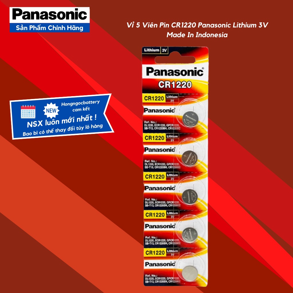 Pin CR1220 Panasonic 3 V - Vỉ 5 Viên | Shopee Việt Nam