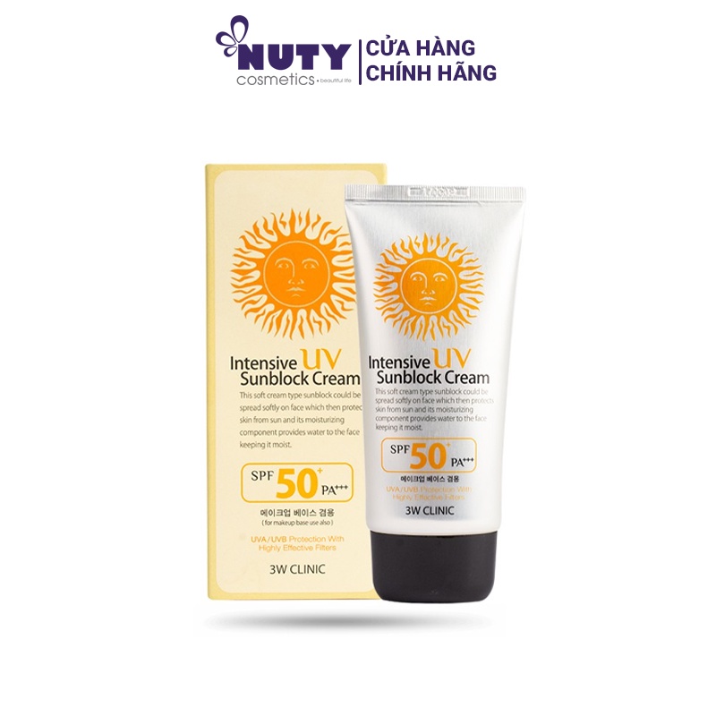 Kem Chống Nắng 3W Clinic Intensive UV Sunblock Cream SPF 50 PA+++ (70ml) | Shopee Việt Nam