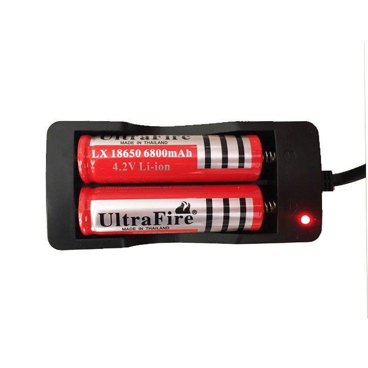 MÁY SẠC PIN 18650 KÈM 2 VIÊN PIN 18650 4.2V 6800MAH ULTRAFIRE. | Shopee ...