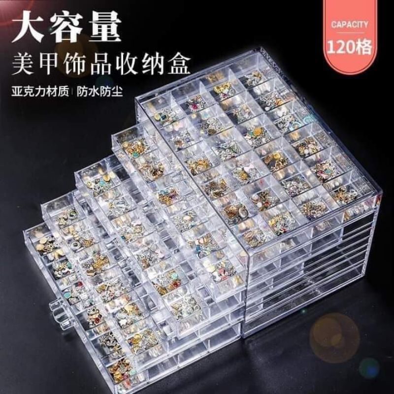 {SIÊU TỐC} Khay Meka 5 tầng đựng charm đá, hoa bột, phụ kiện nail ...