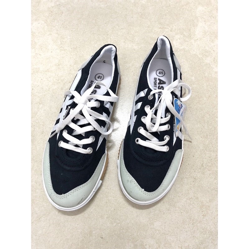 Giày bata asia nam nữ đen sọc trắng | Shopee Việt Nam