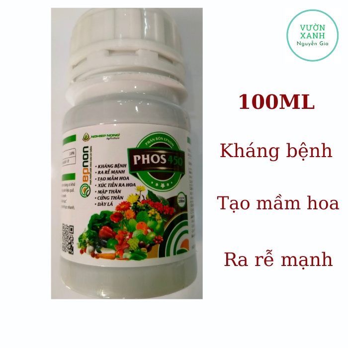 Phân Bón Phos 450 chai 100ml. Kháng Bệnh, Dưỡng Bộ Rễ Mạnh, Tạo Mầm Hoa ...