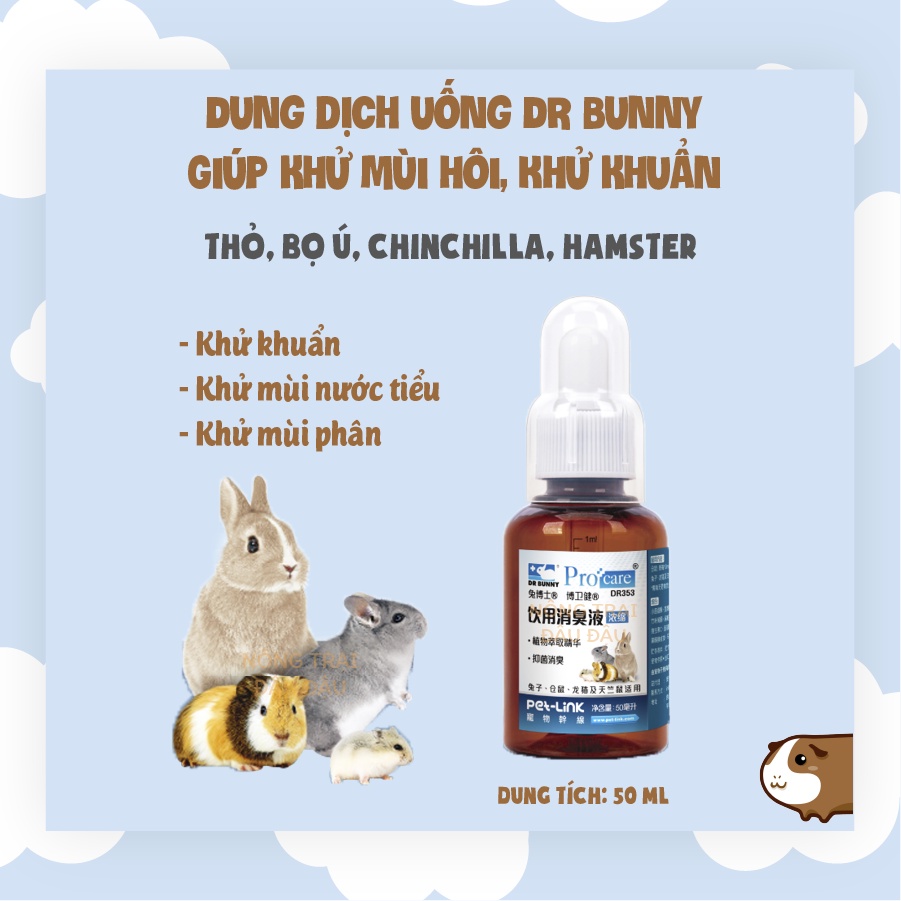 Dung Dịch Uống Khử Mùi Hôi Cho Thỏ, Bọ Ú, Chinchilla, Hamster DRBUNNY 50ml - DR353 | Shopee Việt Nam
