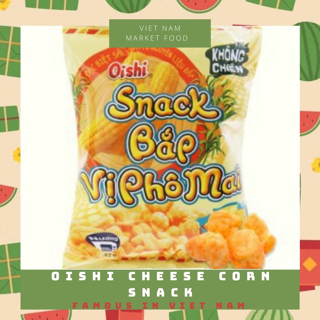 VIET NAM Oishi cheese corn snack( 42g) - Snack bắp vị phô mai oishi ...
