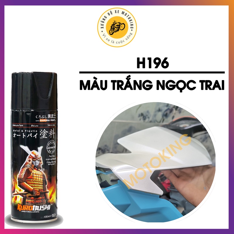 Sơn Samurai màu trắng ngọc trai H196 - chai sơn xịt chuyên dụng dành ...