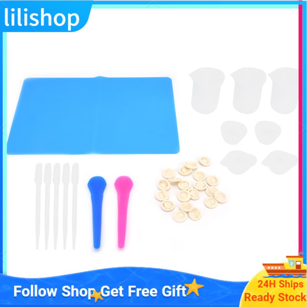 Lilishop Epoxy Resin Kit Mixing Cup Dropper Finger Cot Silicone Pad 100ml Measuring Cu ZI ...