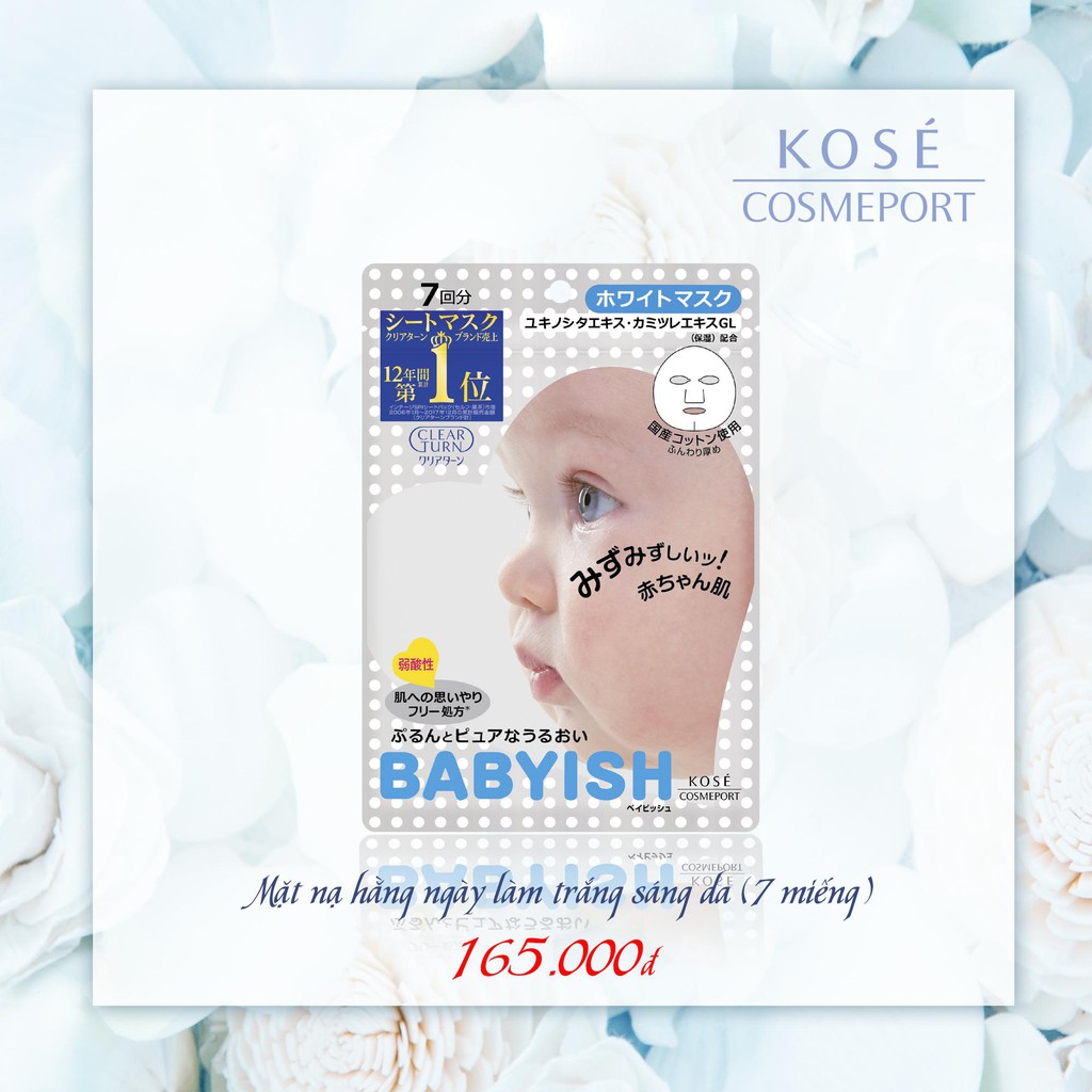 Mặt nạ dưỡng da Kose Babyish Clear Turn (7 miếng) | Shopee Việt Nam