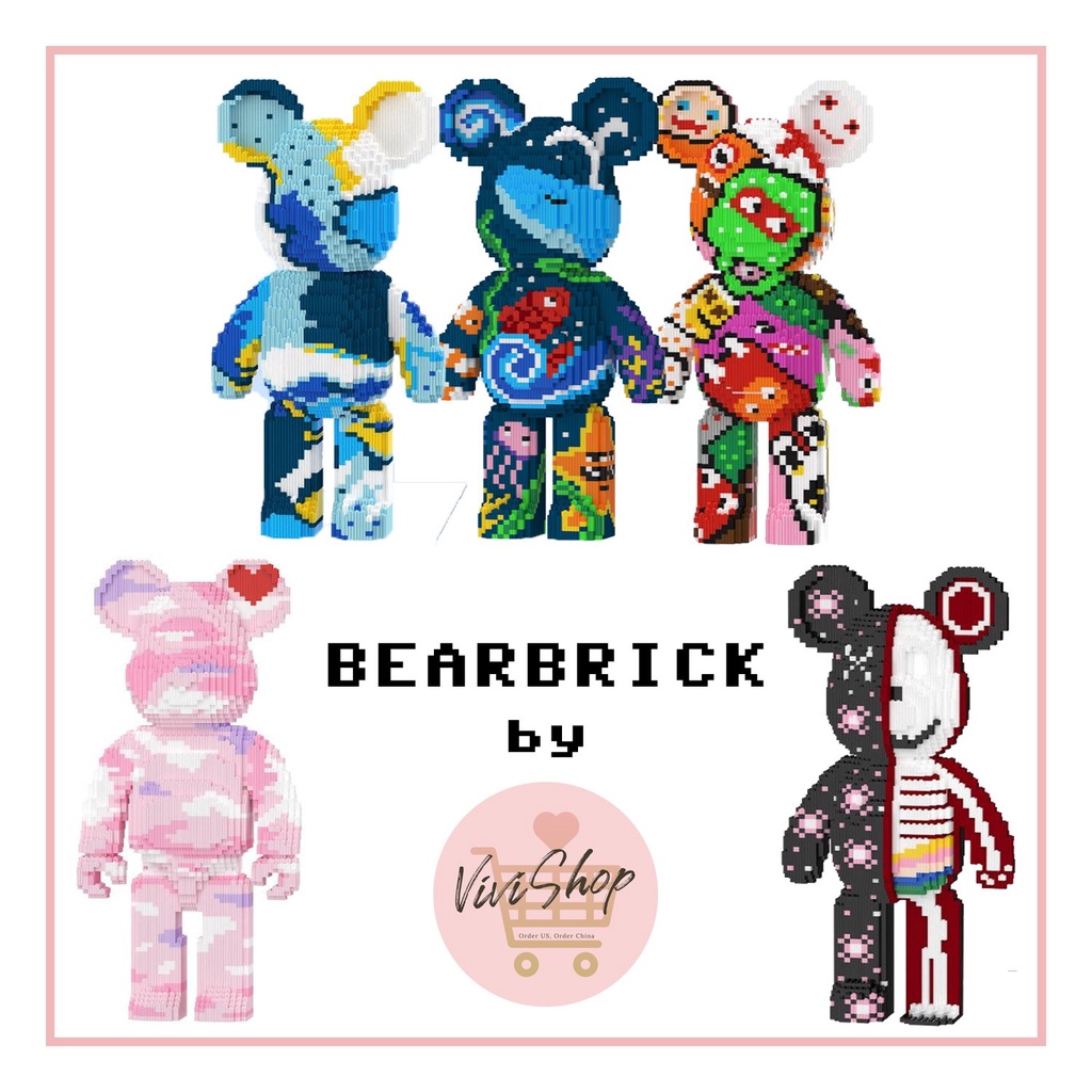 [Có sẵn - 50cm] Lego Bearbrick - Đồ Chơi Lắp Ráp Mô Hình 3D Gấu ...