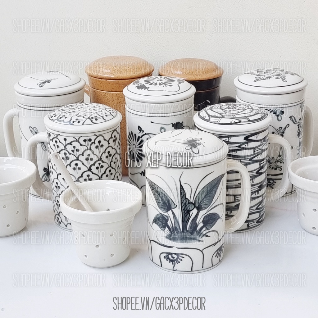 Cốc lọc chè men nâu Bát Tràng | Shopee Việt Nam