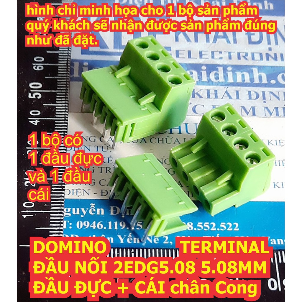 DOMINO, TERMINAL ĐẦU NỐI 2EDG5.08 5.08MM ĐẦU ĐỰC + CÁI ( Xanh Cong ) 2P ~ 12P kde4160 | Shopee ...