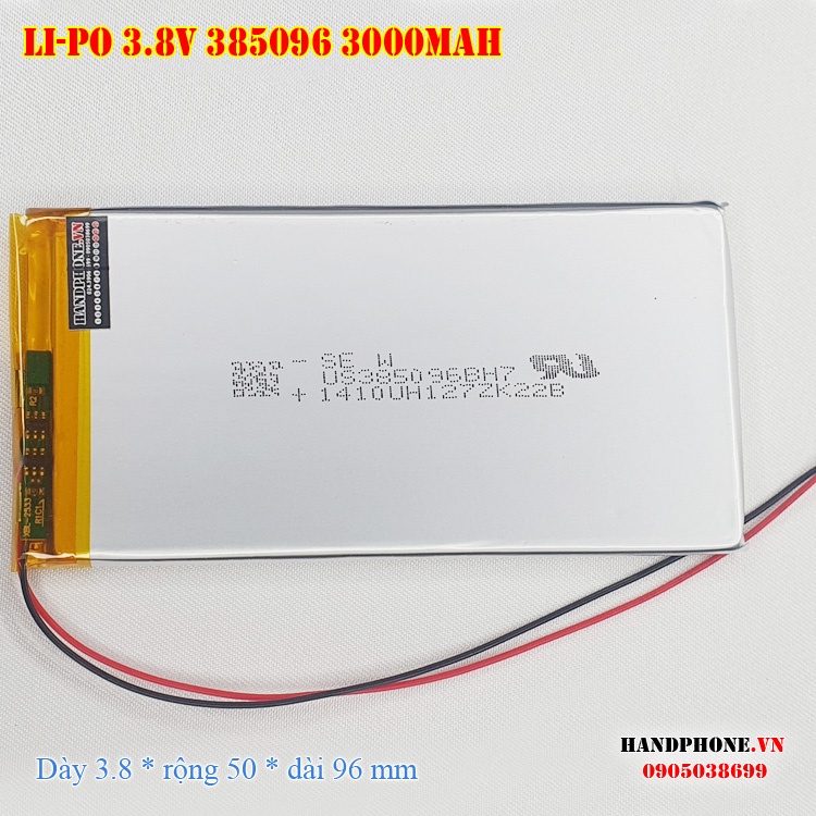 Pin Li-Po 3.8V 3000mAh 385096 (Li-Polymer) cho Bàn Phím Bluetooth, Máy ...