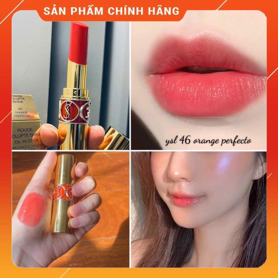 [Chính Hãng] Son YSL Rouge Volupte Shine màu 46 Orange Perfecto ...